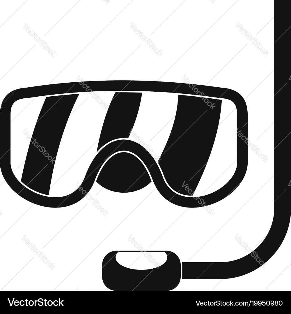 Scuba mask icon simple style Royalty Free Vector Image