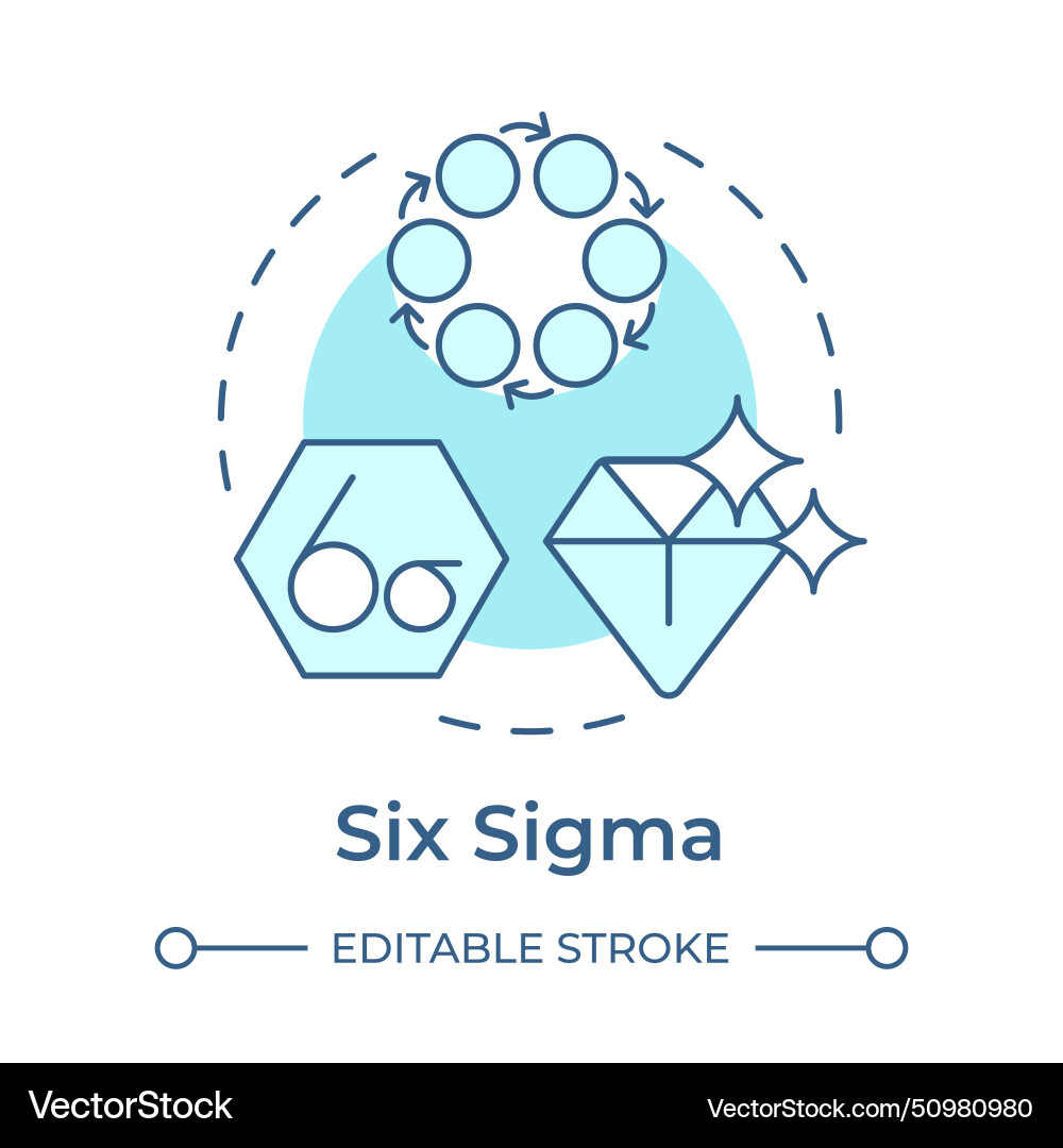 Six sigma methodology soft blue concept icon Vector Image