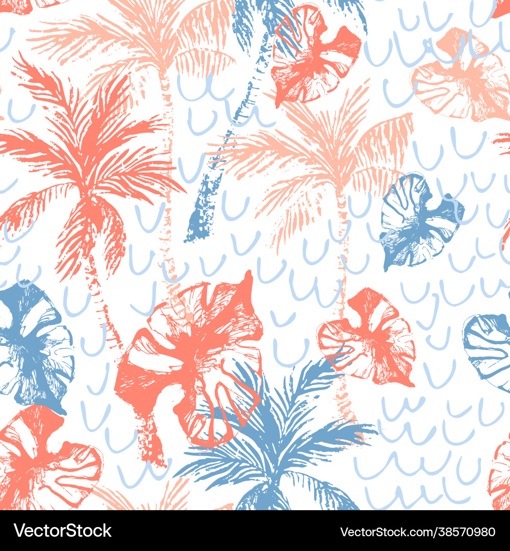 Tropical Palm Leaf Pattern Royalty Free Vector Image