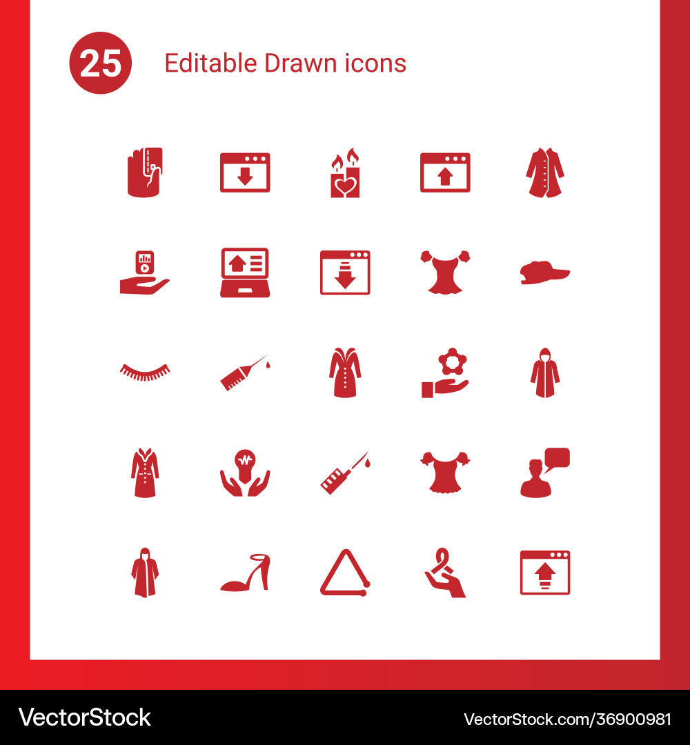 25 drawn icons Royalty Free Vector Image - VectorStock