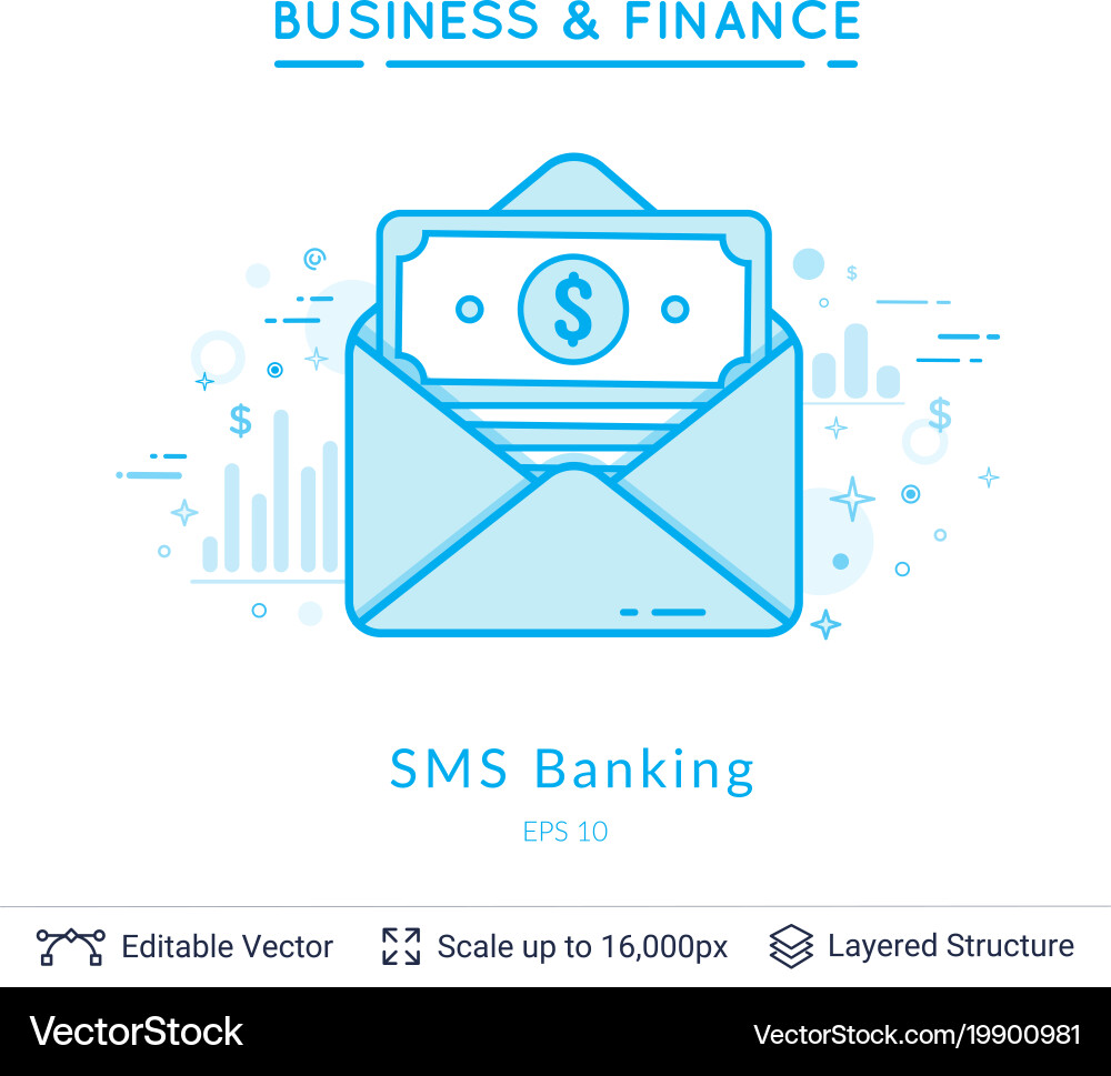 Bank message symbol on white Royalty Free Vector Image