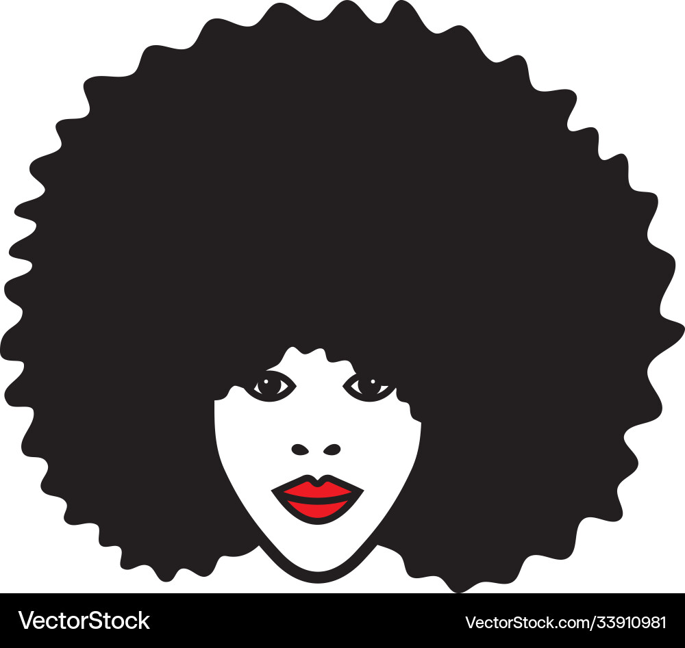 Black afro woman Royalty Free Vector Image - VectorStock