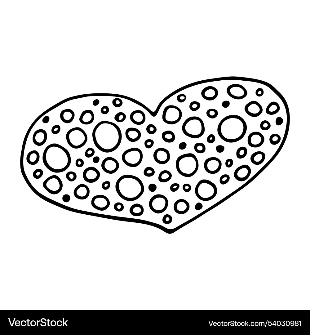 Black contour heart icon with round dots Vector Image