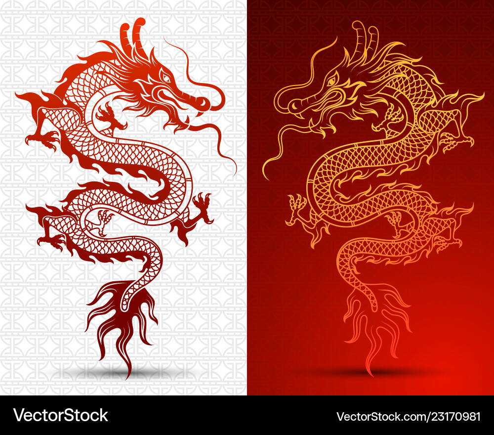Chinese Dragon Motif Royalty Free Vector Image