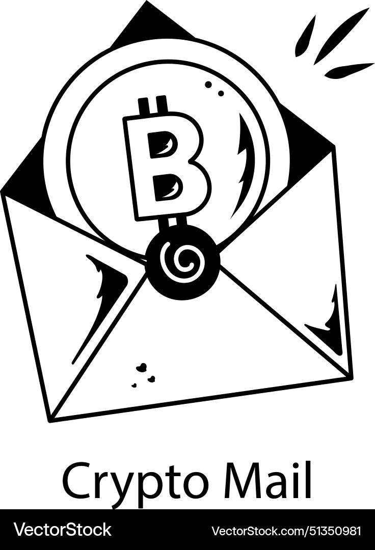 Crypto mail Royalty Free Vector Image - VectorStock