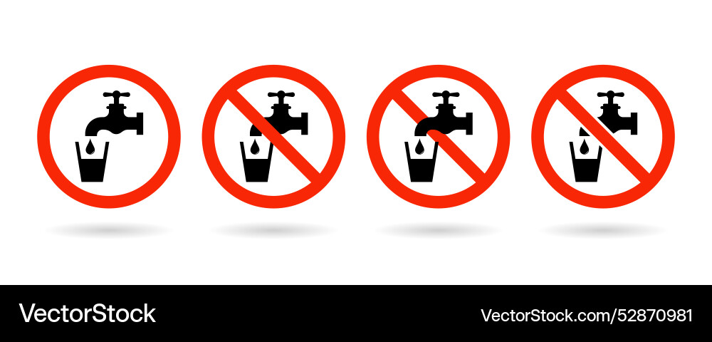 Do not use water sign or no drinkable Royalty Free Vector