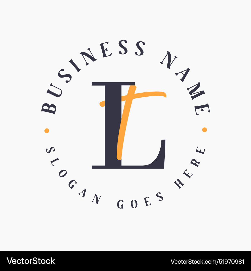 Elegant letter lt initials logo for corporate Vector Image