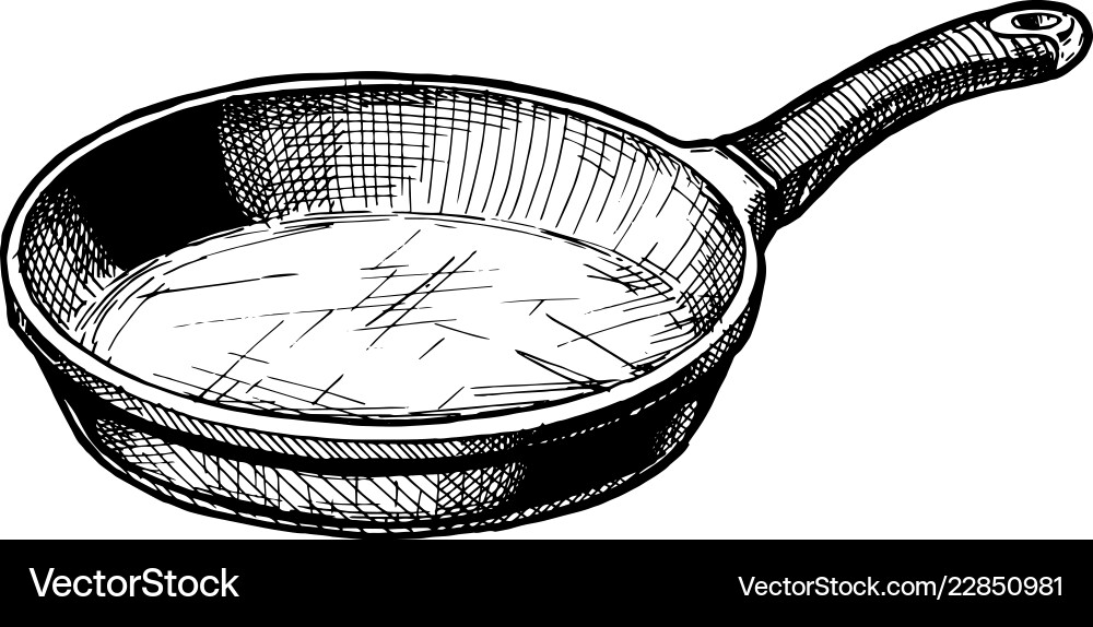 Frying pan Royalty Free Vector Image - VectorStock