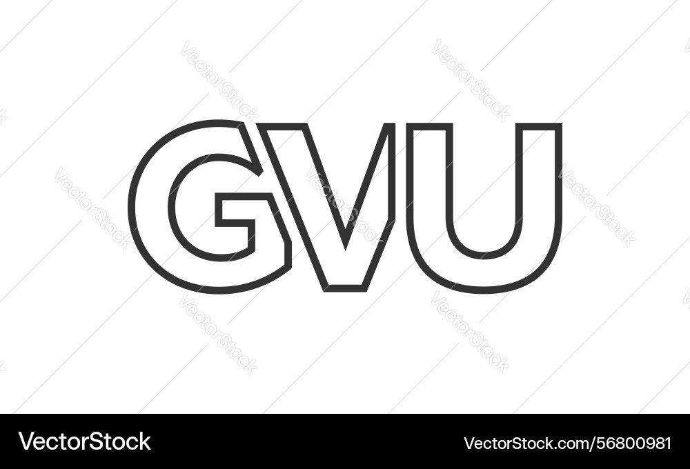 Gvu logo design template with strong and modern Vector Image