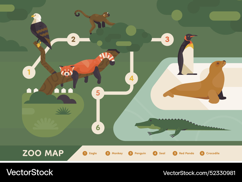 Hand drawn zoo map Royalty Free Vector Image - VectorStock