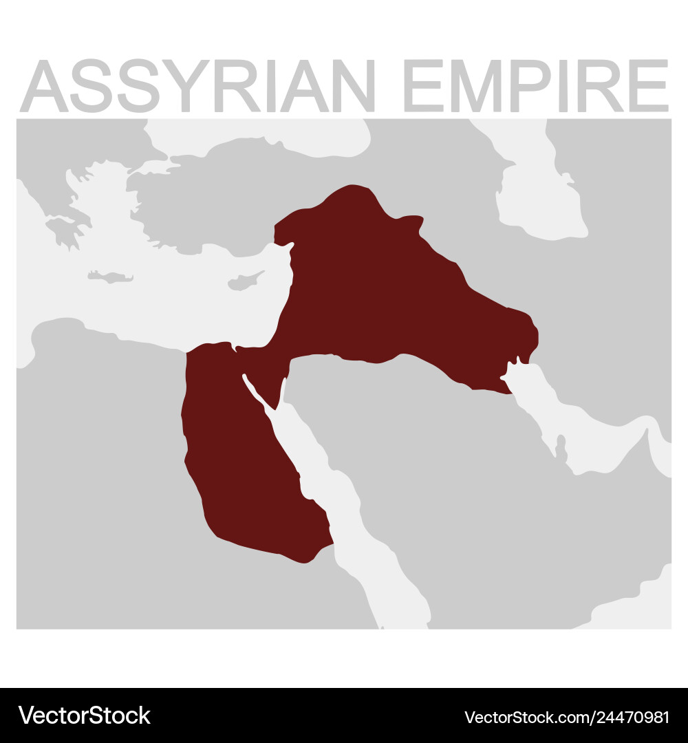 Map of the assyrian empire Royalty Free Vector Image
