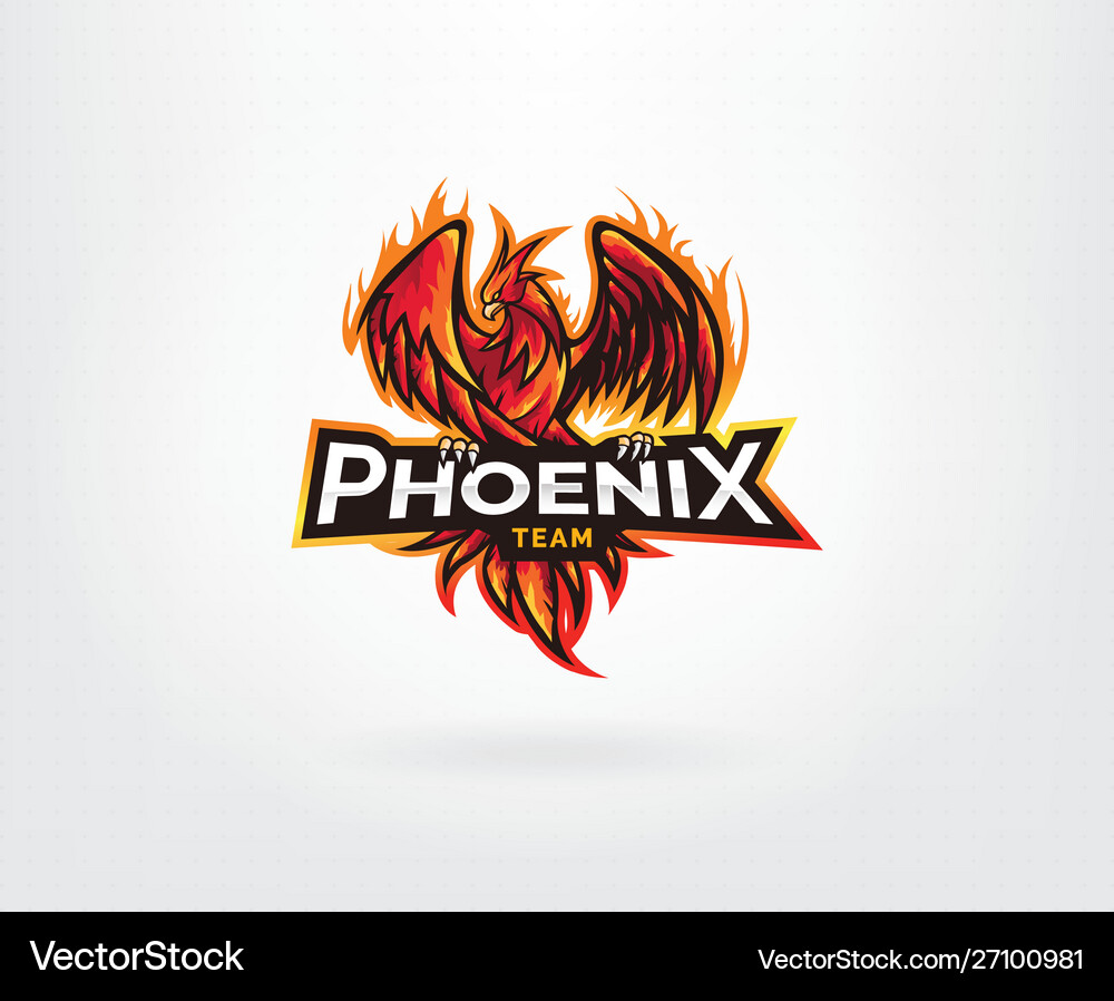 Phoenix mascot character logo design Royalty Free Vector