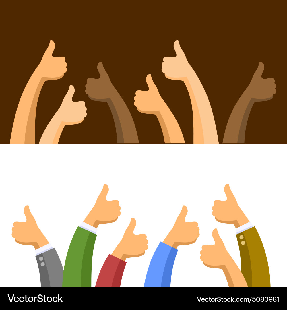 Thumbs up Symbole Set Lizenzfreies Vektorbild