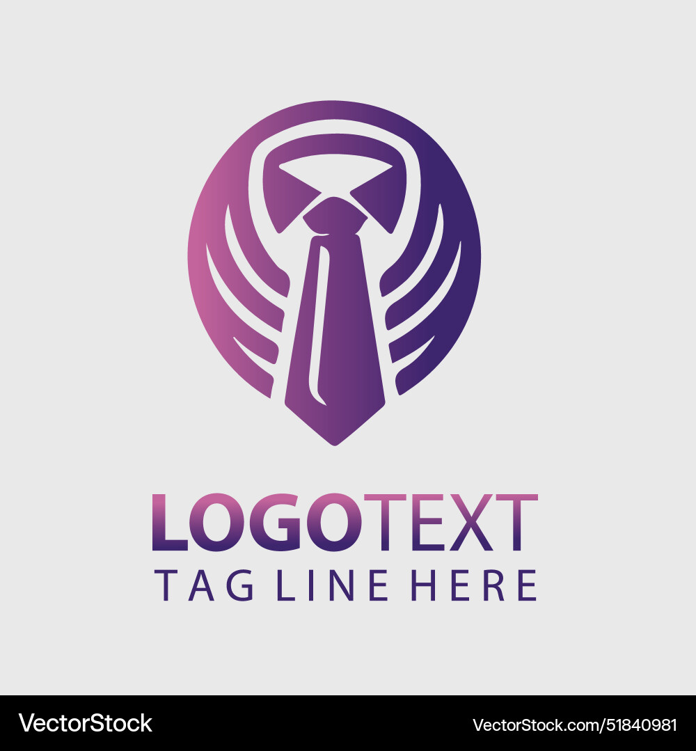 Tie wings logo Royalty Free Vector Image - VectorStock