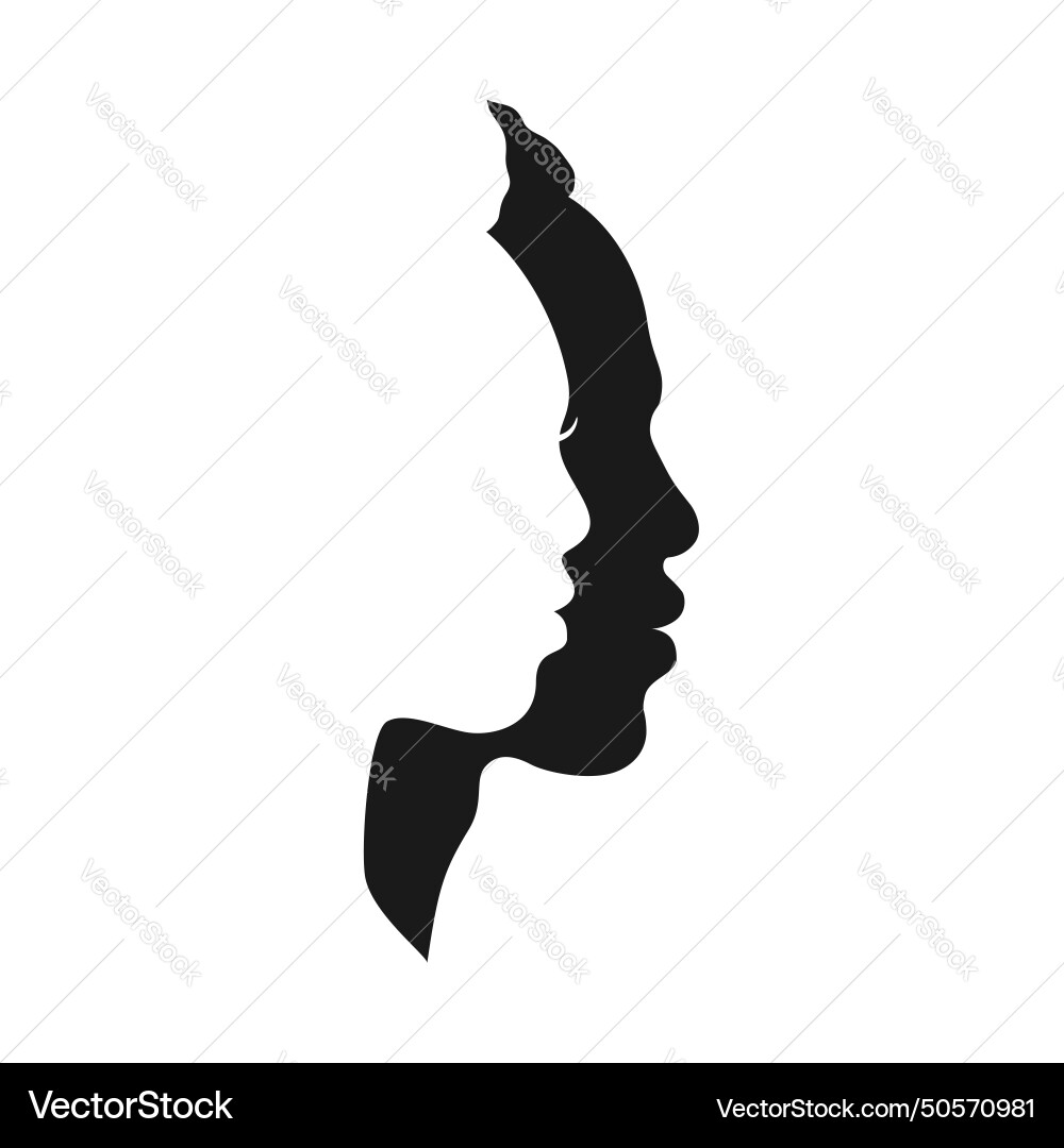 Two silhouettes Royalty Free Vector Image - VectorStock