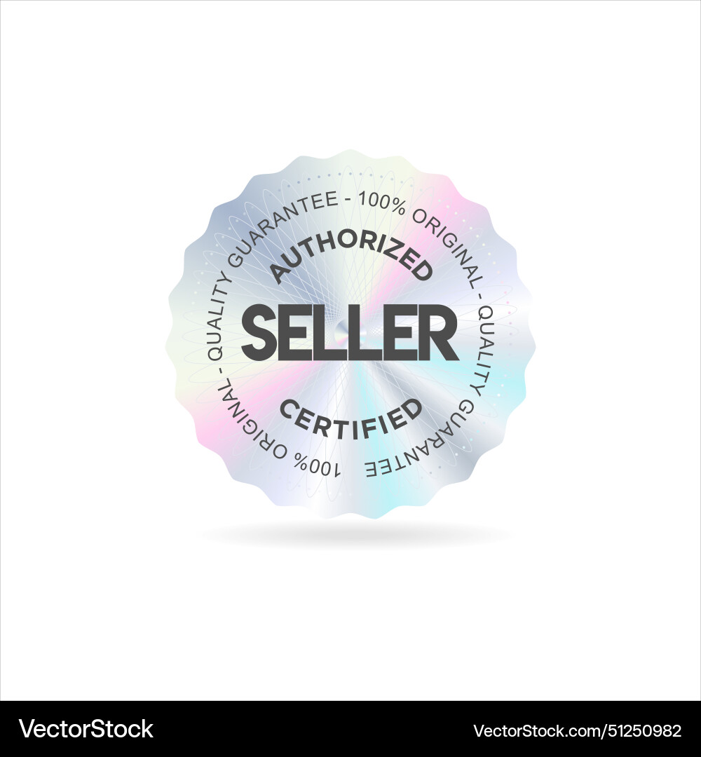 Authorized seller certified gold stamp on white Vector Image