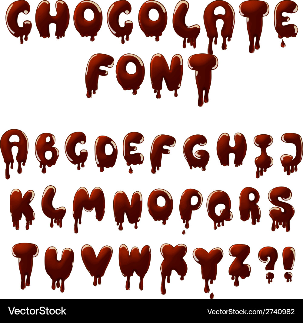 Chocolate font Royalty Free Vector Image - VectorStock