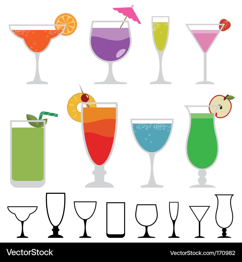 Cocktails Royalty Free Vector Image - VectorStock