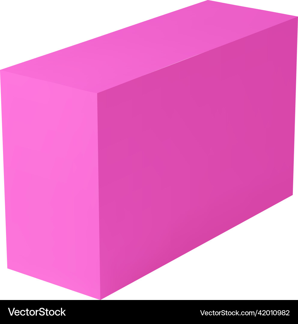 Purple cuboid realistic composition Royalty Free Vector