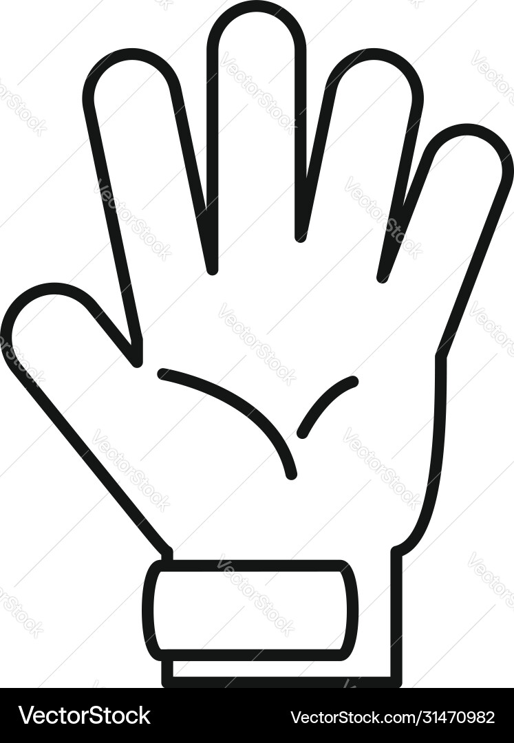 Soccer goalkeeper glove icon outline style Vector Image