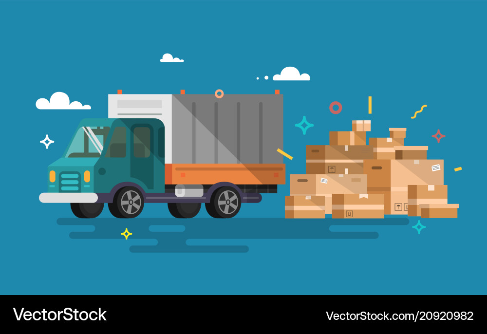 Truck shipping cargo delivery Royalty Free Vector Image