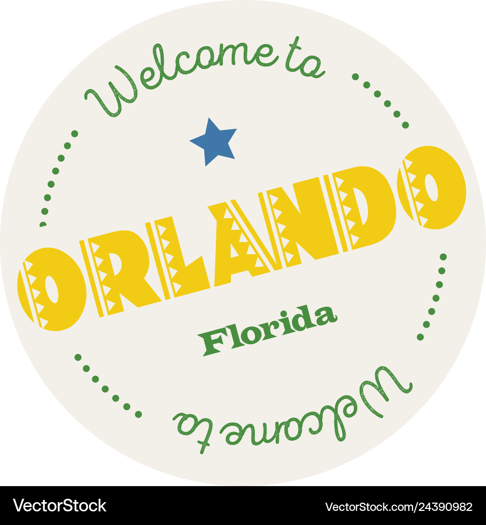 Welcome to orlando florida Royalty Free Vector Image