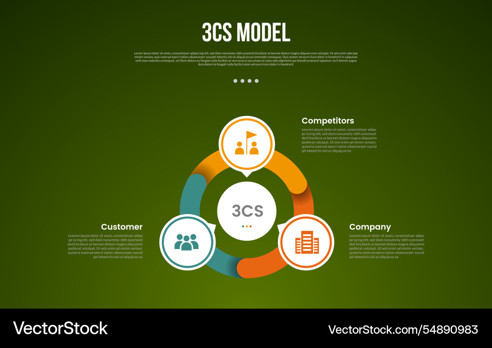 3c analysis business model infographic template Vector Image