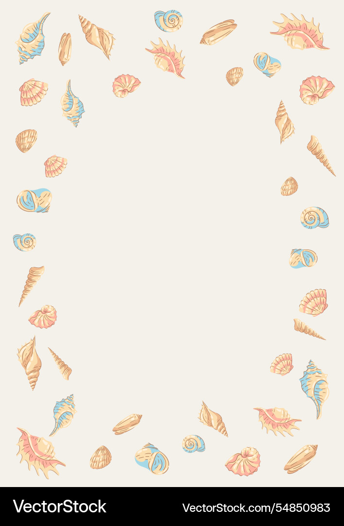 Background with seashells tropical underwater Vector Image