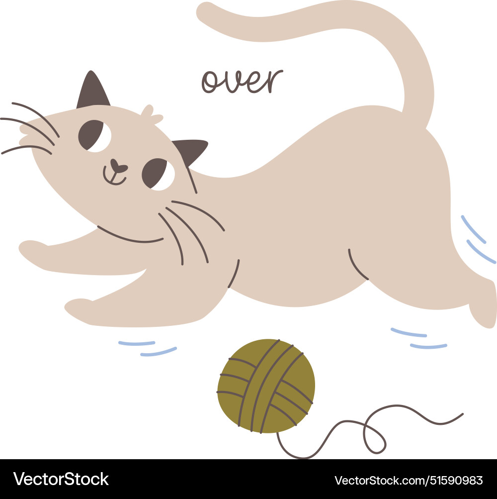 Cat over threads Royalty Free Vector Image - VectorStock