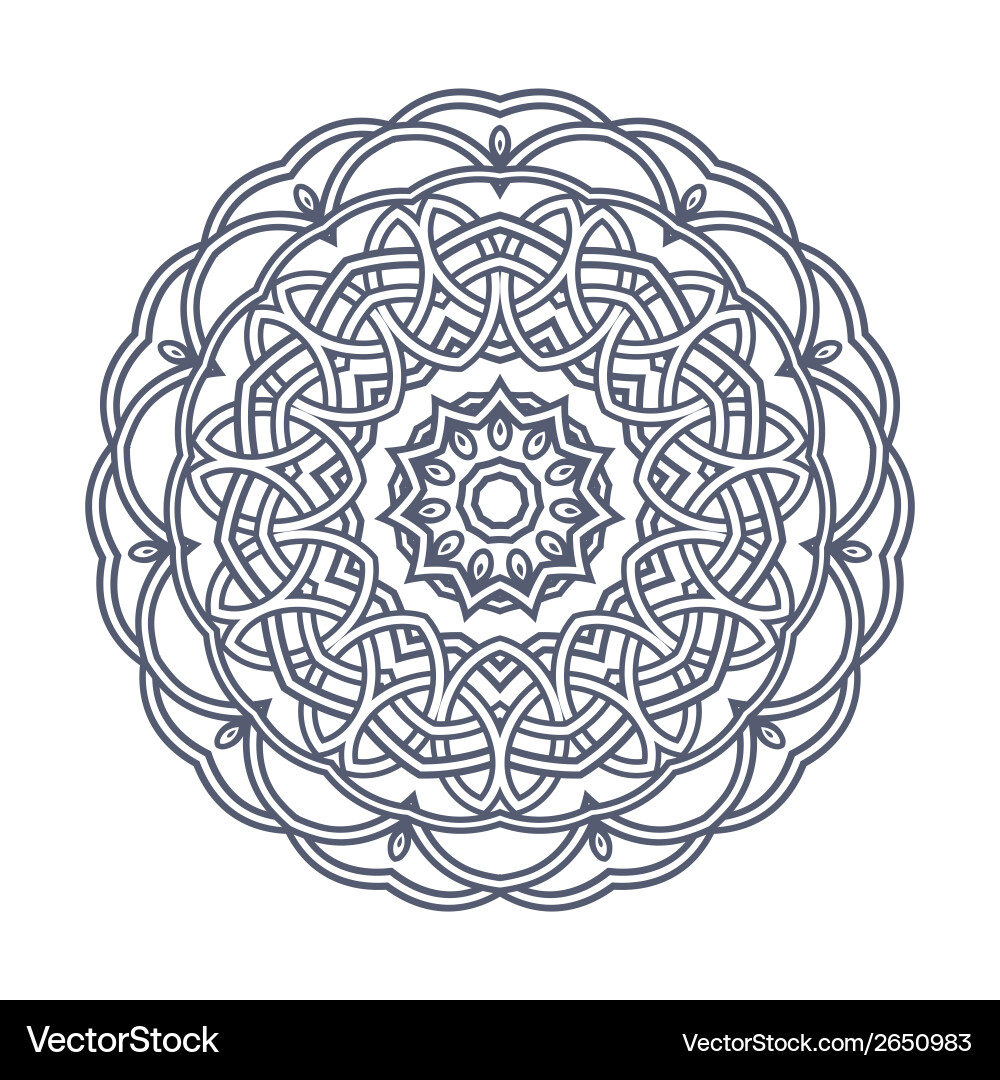 Contemporary doily round lace floral pattern Vector Image