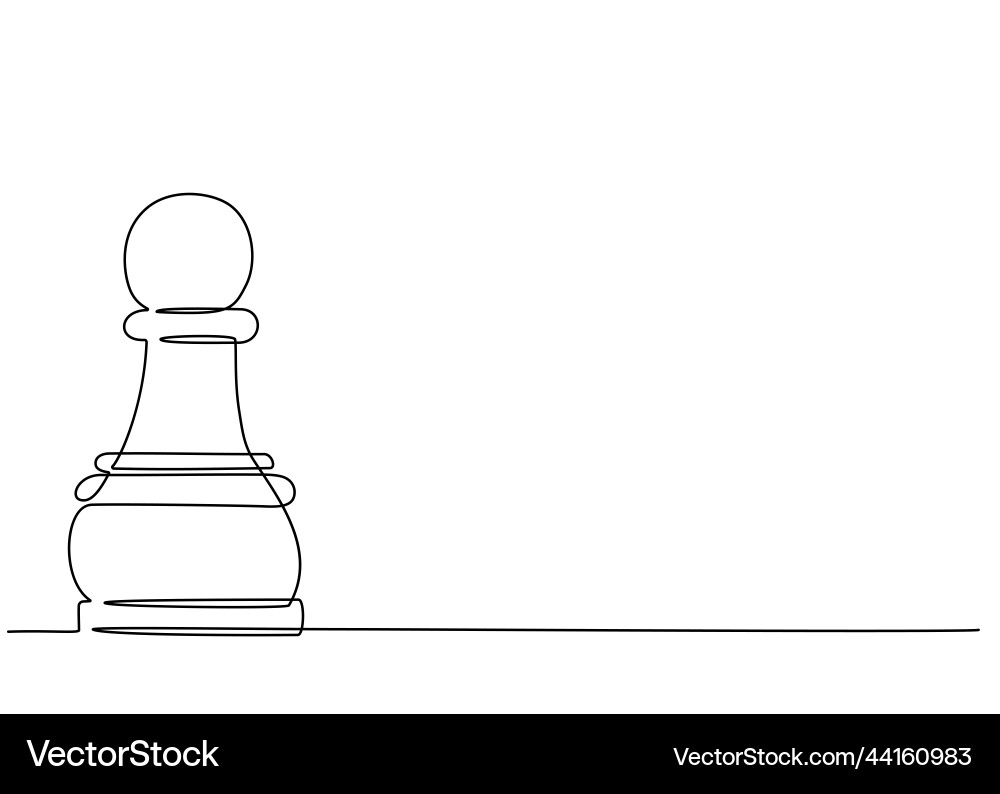 Continuous one line drawing of chess piece pawn Vector Image