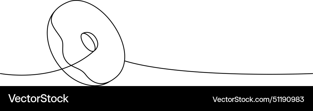 Doughnut one line continuous drawing bakery sweet Vector Image