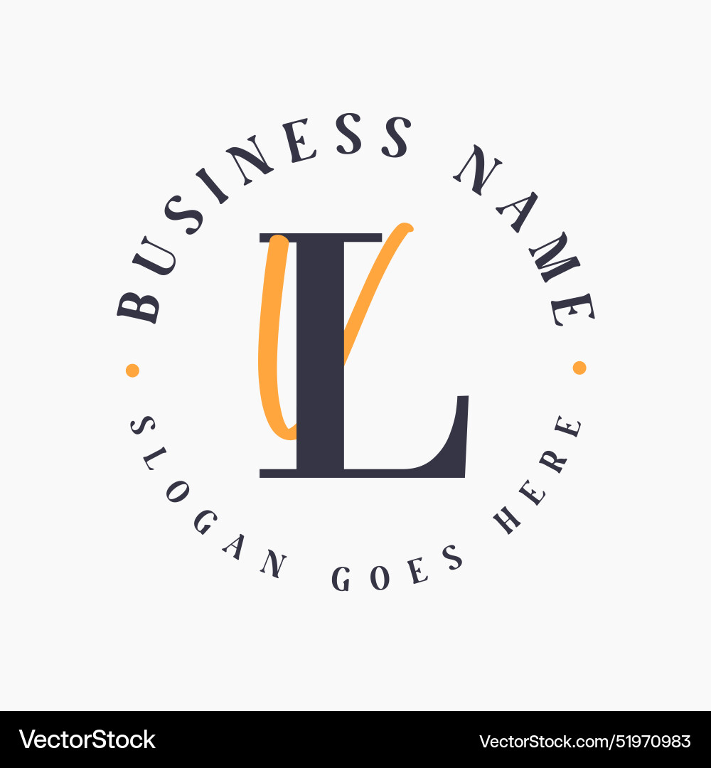 Elegant letter lv initials logo for corporate Vector Image