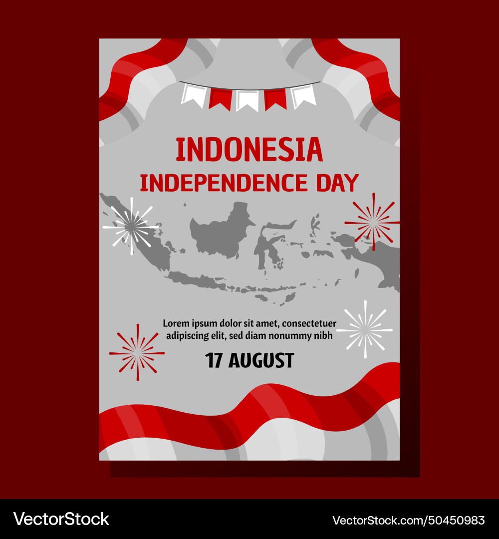 Indonesia independence day poster design Vector Image