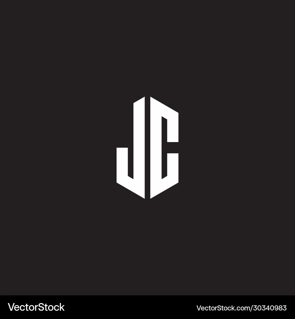 JC Monogram Logo - Hexagon Shape Royalty Free Vector Image