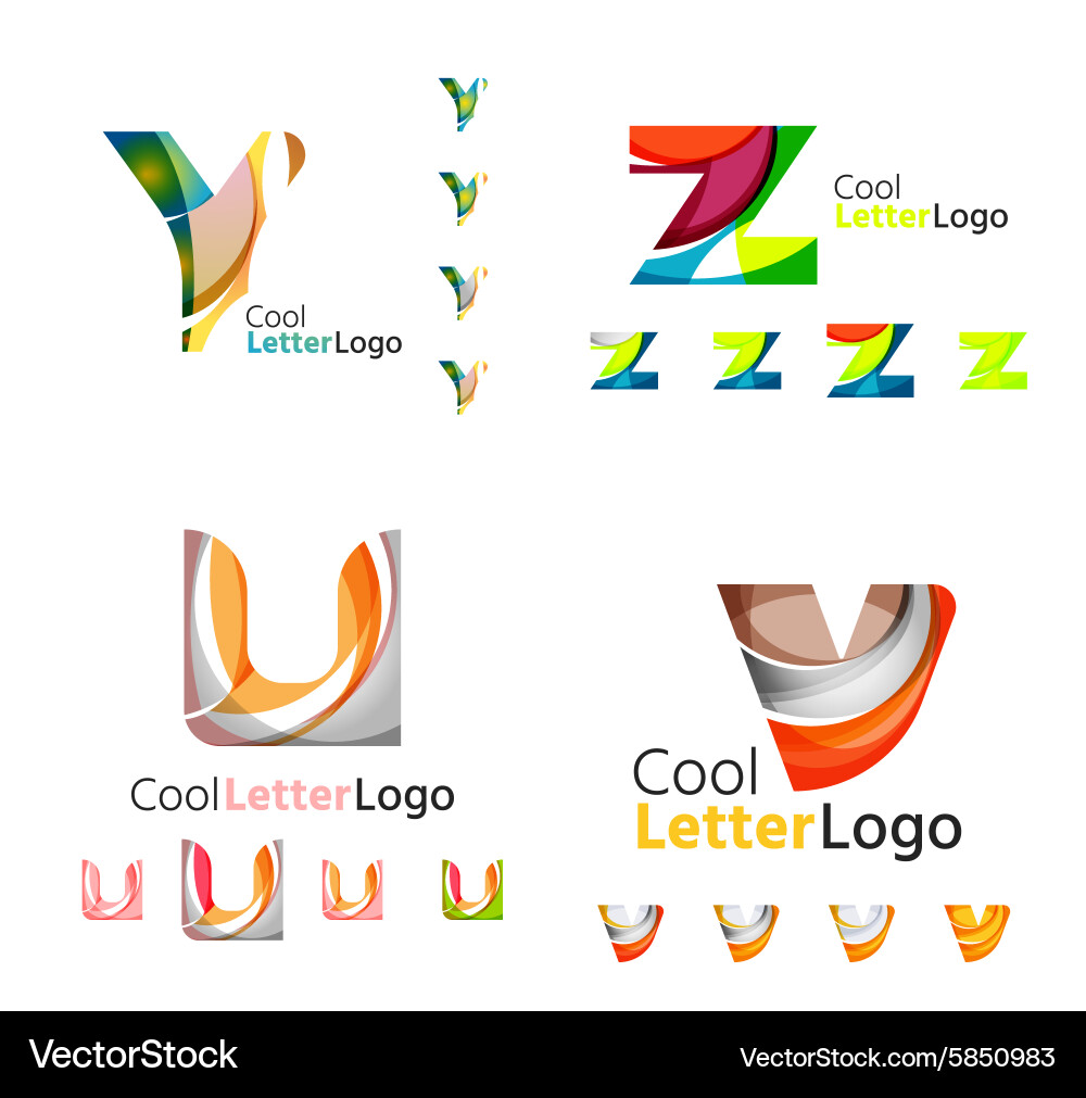 Letter business emblem collection Royalty Free Vector Image