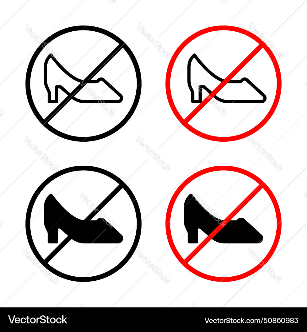 No high heels sign women not allowed Royalty Free Vector