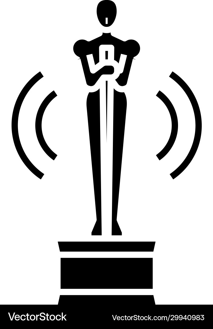 Oscar statue black icon concept Royalty Free Vector Image