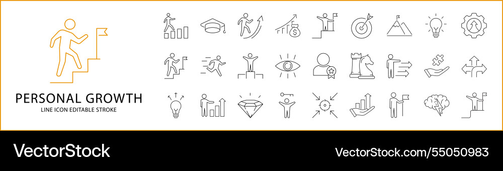 Personal Development Icons Royalty Free Vector Image