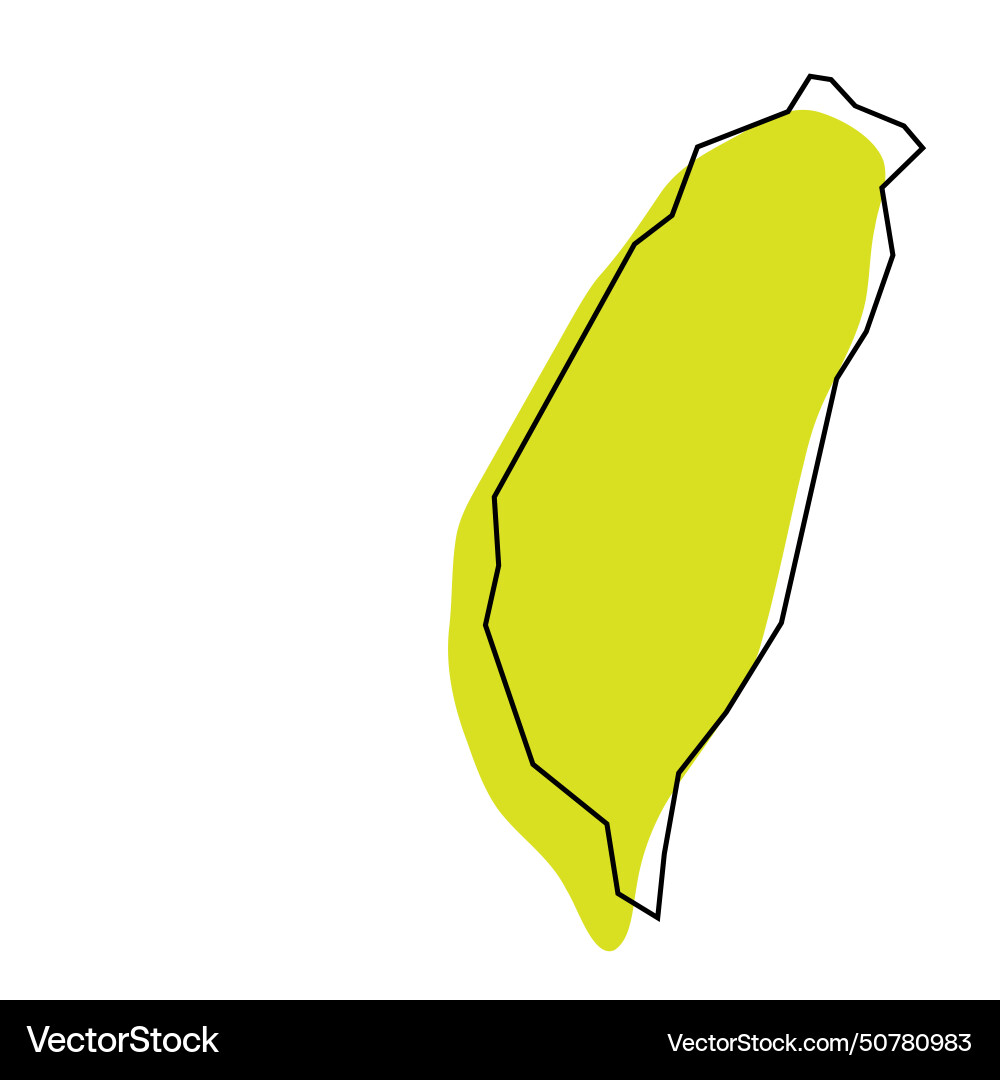 Taiwan simplified map Royalty Free Vector Image