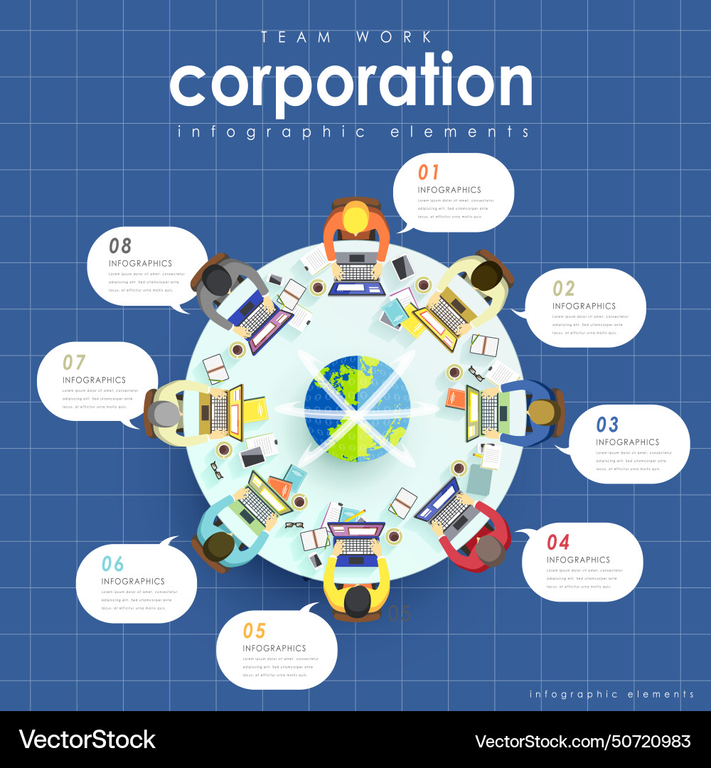 Teamwork concept flat design Royalty Free Vector Image