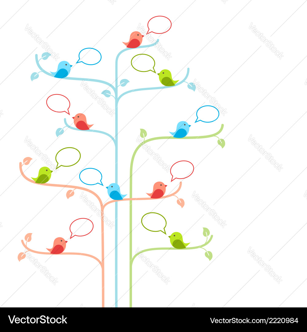 Birds talking Royalty Free Vector Image - VectorStock