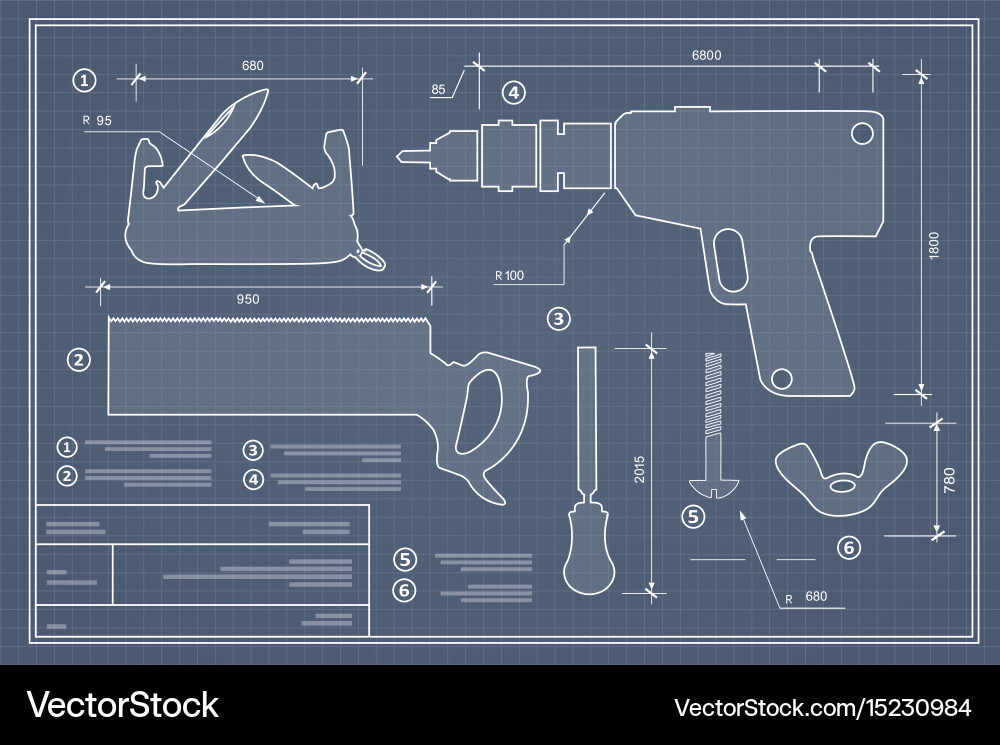 Blueprint building tool Royalty Free Vector Image