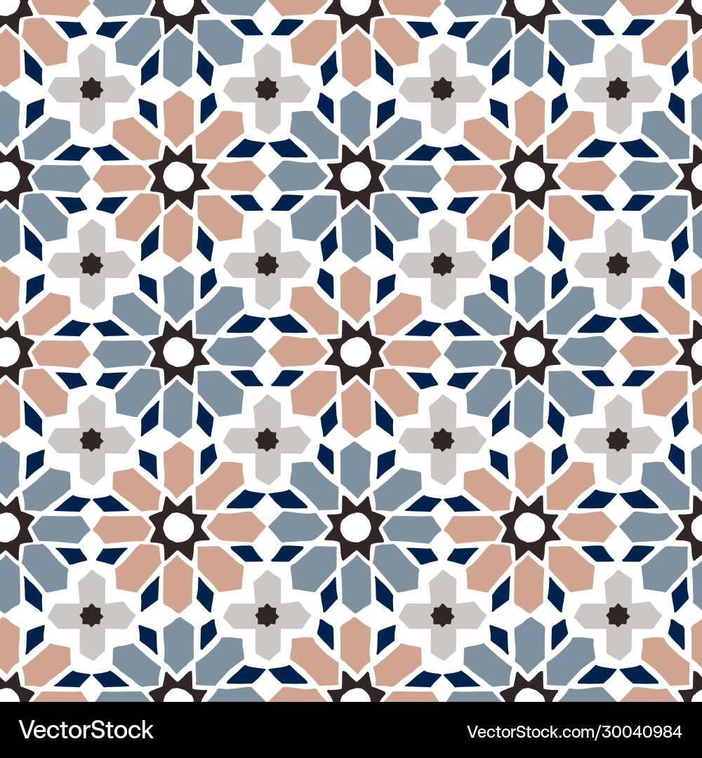Hand drawn stars shaped moroccan seamless pattern Vector Image