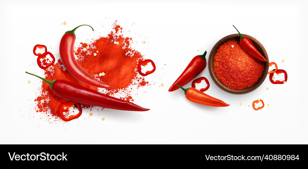 Hot red paprica set Royalty Free Vector Image - VectorStock