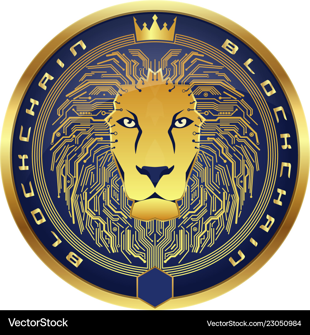 Lion Crypto Emblem Royalty Free Vector Image - VectorStock