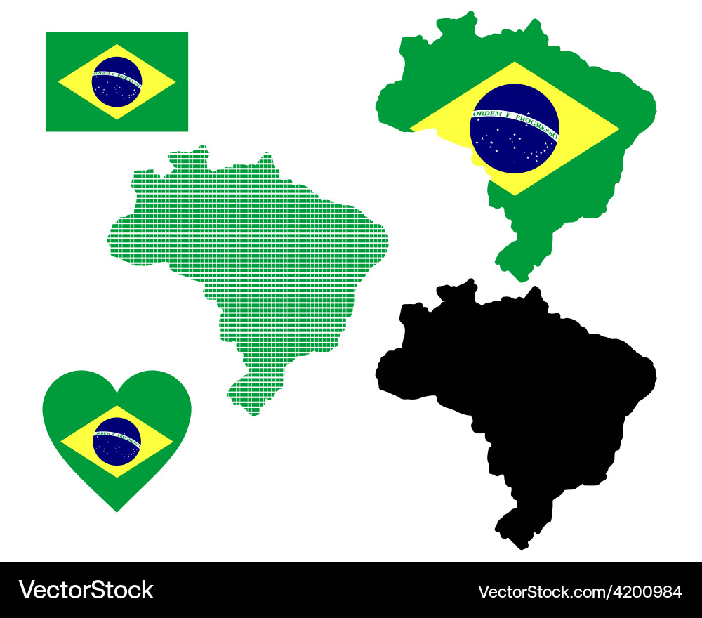 Map of brazil Royalty Free Vector Image - VectorStock