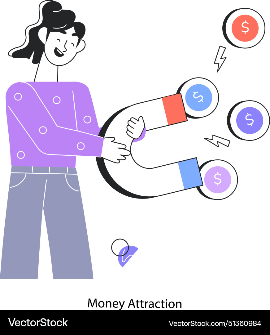 Money attraction Royalty Free Vector Image - VectorStock