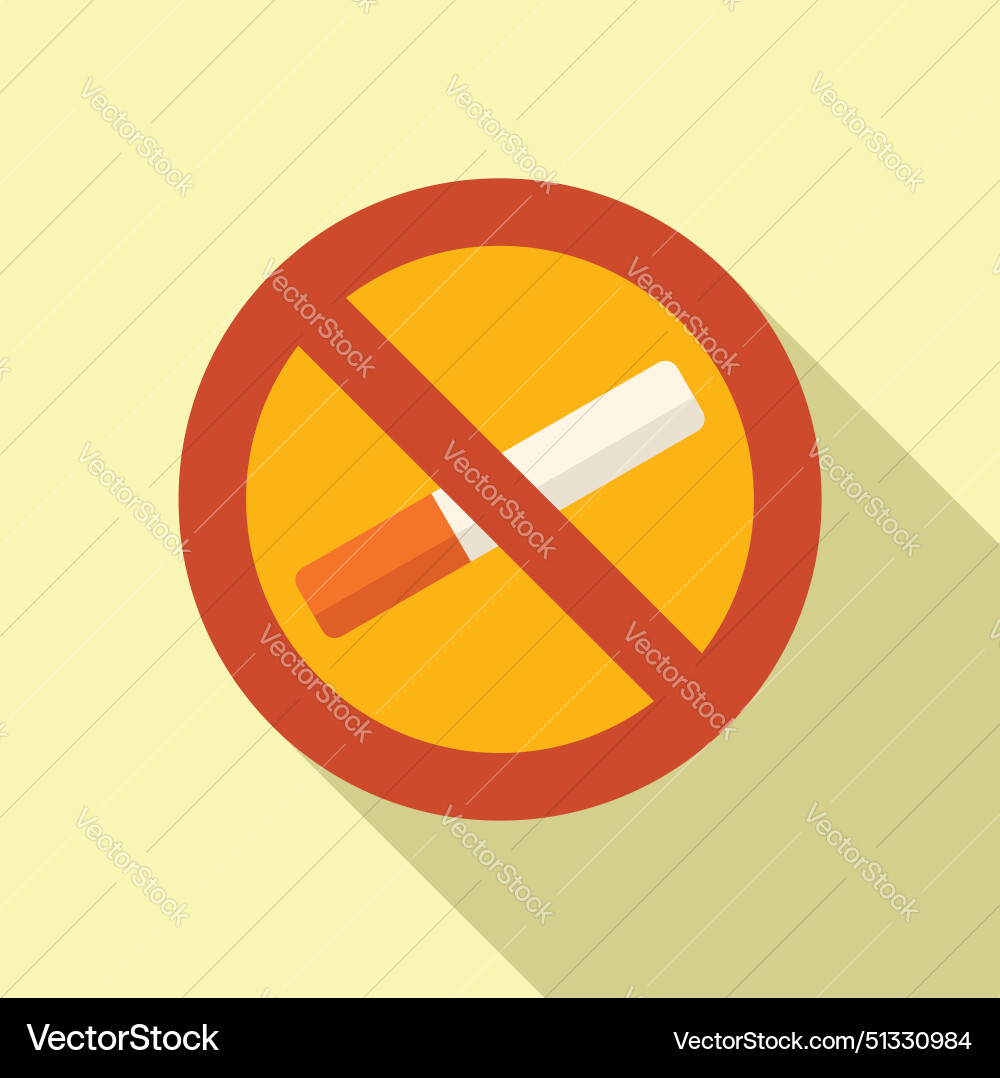 No smoking sign icon on yellow background Vector Image