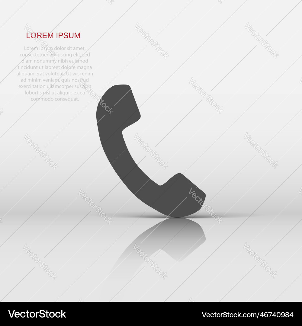 Phone icon in flat style on white background Vector Image